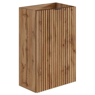 Vente-Unique Vente-Unique - Meuble sous vasque simple stri&eacute; &agrave; suspendre - Dimensions H60 x L40 x P22 cm - MDF naturel clair - &Eacute;tag&egrave;re int&eacute;gr&eacute;e pour rangement