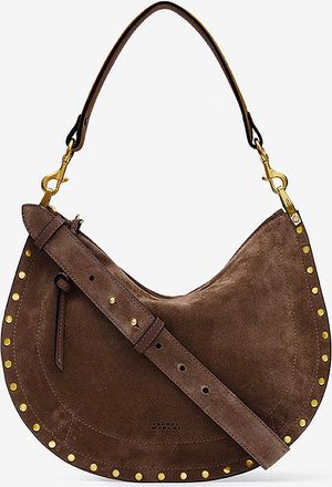 Isabel Marant Sac Oskan Soft Zip En Cuir Velours - - Caf&eacute; - Isabel Marant