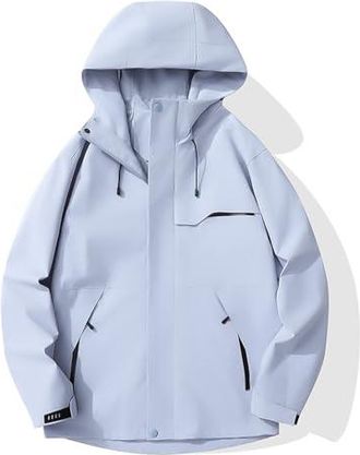 Generic Vestes d&eacute;contract&eacute;es &agrave; capuche pour femmes, coupe-vent, l&eacute;g&egrave;res, pour toutes les saisons, manteau basique confortable et &eacute;l&eacute;gant 2026, bleu clair, 3XL