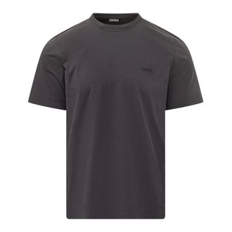 Ermenegildo Zegna Homme, Tops, Noir, Taille: XL T-shirt en coton pur