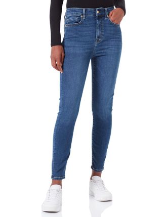 7 For All Mankind Damen Aubrey Bair Eco Jeans, Mid Blue, 27W / 27L EU