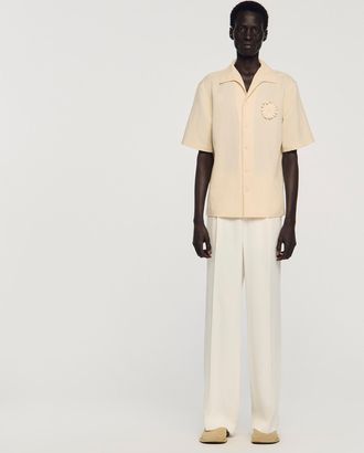 Sandro Chemise fluide &agrave; fleur en crochet