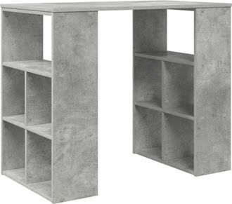 vidaXL Vidaxl - Schreibtisch mit Regal Grau 90 x 50 x 75 cm Holzwerkstoff