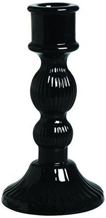Excelsa Scratch Kerzenhalter, Glas, 8 x 15 x 8 cm 8x15x8 cm Spruzzato Nero