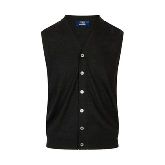Fedeli Sleeveless Tricots - Homme - Pulls - Noir - Taille: 3XL