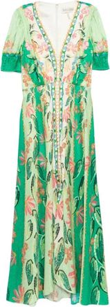 Saloni Femme, Robes, Vert, Taille: 42 FR Lea Long Dress