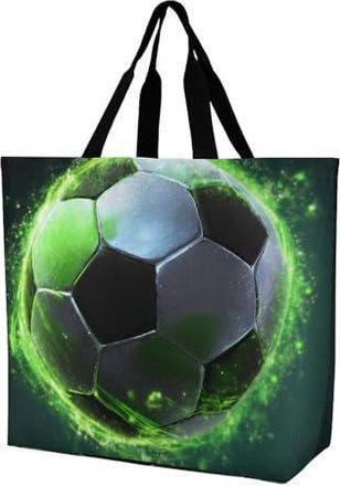 Generic Ballon De Foot Cool Sac Fourre Tout R&eacute;utilisable Sacs De Courses Imperm&eacute;able Sac Cabas Pour Plage Travail Shopping