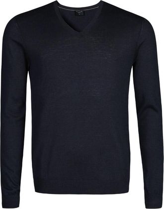 Olymp Herren V-Pullover blau unifarben