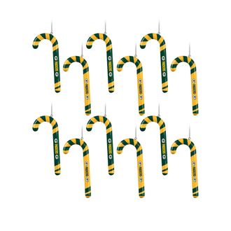 Foco Green Bay Packers NFL Zuckerstangen-Ornament-Set, 12 St&uuml;ck