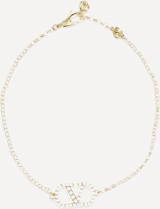 Valentino Garavani VLogo Signature Bracelet in metal and Swarovski crystals Female M