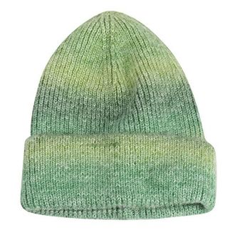 Generic Bonnet court en tricot coupe-vent chaud d&eacute;grad&eacute; tie dye chapeau tricot&eacute; en laine chapeau dhiver pour homme par temps froid, G, Taille unique