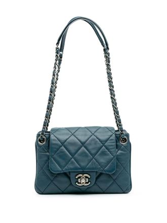 Chanel sac porté épaule Accordion Flap en peau dagneau matelassé (2013-2014) - Bleu