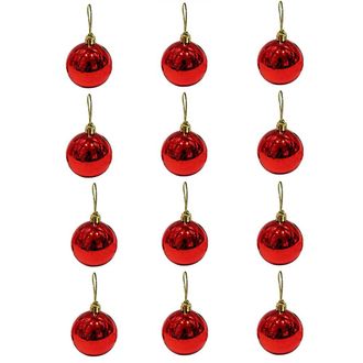Co Orangext 12Pcs Weihnachtskugeln Dekor Stücke Weihnachtskugeln Set für Feiertags-Weihnachtsbaumschmuck, Rot, Multi-color