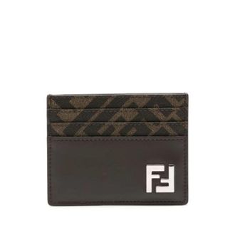 Fendi Squared FF Card Holder - - Accessories - Herren - Braun - ONE SIZE