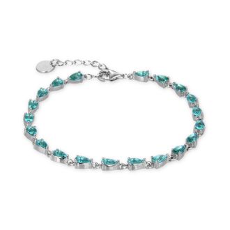 Luxenter Armband, 925 Sterling Silber Muanyala und Smaragdzirkonia rhodiniert