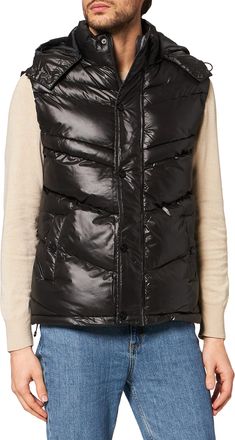 Lonsdale Mens ALLERSTON Weste mit Kapuze, Black, 3XL