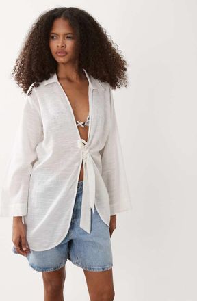 Accessorize Chemise de plage nou&eacute;e devant - Blanc