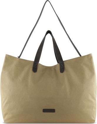 Bugatti Finn extragro&szlig;e Schultertasche, Tote Bag aus Canvas & Kunstleder, camel