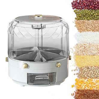 Generic Getreidespender, M&uuml;sli-Spender mit gro&szlig;er Kapazit&auml;t, 6 Gitter, Spender f&uuml;r trockene Lebensmittel, Reis-Organizer, Getreideaufbewahrungsbox f&uuml;r die K&uuml;c