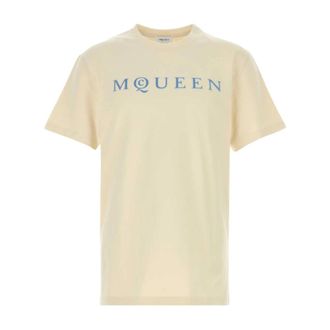 Alexander McQueen Flocked Logo T-shirt - - Tops - Herren - Gelb - L