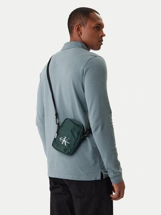 Calvin Klein Umh&auml;ngetasche Bold Logo Nylon Slim Reporter LV04D3231G Gr&uuml;n