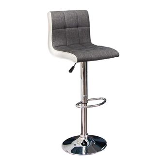 Invicta Interior riess-Ambiente.de Höhenverstellbarer Barhocker Modena grau weiß Barstuhl mit Fußablage | Tresenhocker für die Hausbar