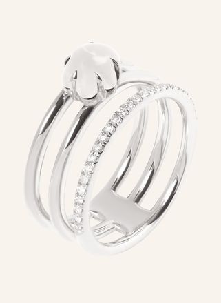 Vieri Vieri Ring Wolke Milchquarz Brillant Pav&eacute; Dreireihig silber