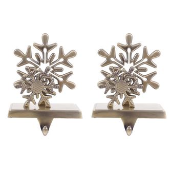 STOBOK 2 St&uuml;ck Halter Halter Goldene Party f&uuml;r Str&uuml;mpfe Aufh&auml;nger Stil Geschenkclips Kleiderb&uuml;gel Weihnachtshaken Thema Kaminsims Tisch Weihnachtsstrumpf Mul