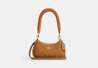 Coach Teri Mini Umh&auml;ngetasche Aus Shearling f&uuml;r Frauen in Beige | Leder