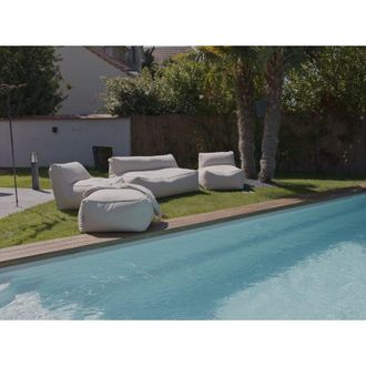 BOBOCHIC Bobochic - Pouf modulable RIVIERA 80x80x42 cm - Tissu 100% ol&eacute;fine d&eacute;perlant - Confort moelleux avec granul&eacute;s de polystyr&egrave;ne - Pour usage ext&eacute;rieur