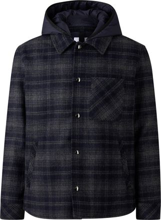 Bogner Flanell-Overshirt Larry für Herren - Navy-Blau/Grau - 58