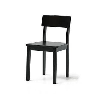 Generic Esszimmerstuhl Aus Massivholz - Mid-Century Modern Beistellstuhl Ohne Armlehnen Mit Geschwungener Rückenlehne for Küche Und Wohnzimmer(Black)