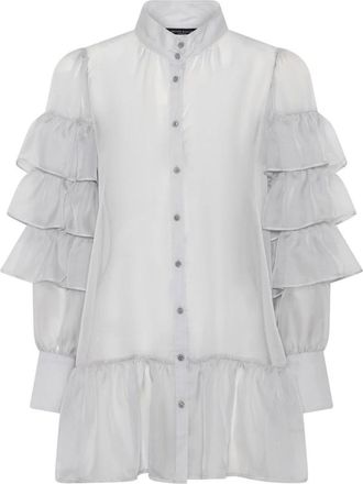 Bruuns Bazaar Femme, Blouses et Chemises, Gris, Taille: 44 FR CoakumBBViri chemise longue