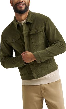 Wrangler Herren Mens Corduroy Trucker Jacket Jacke, Olive Night, L