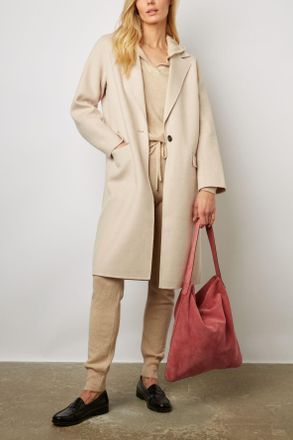 Gerard Darel Manteau droit en laine fine - NAOMI - Sable