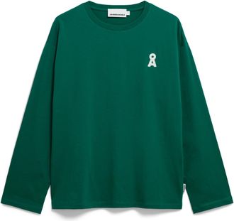 Armedangels Damen Longsleeve aus Bio-Baumwolle Iconic Å FIETAA Longsleeve Oversized Fit Emerald Green