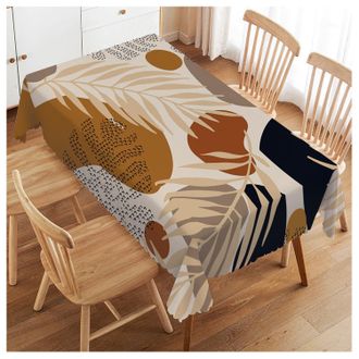 Generic Tischdecke mit gr&uuml;nem Bl&auml;ttermuster im Aquarellstil f&uuml;r Esszimmer und K&uuml;che, rechteckig, 132 x 178 cm