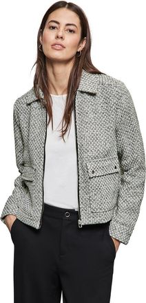 Street One Damen A212242 Bouclé Jacke, Black, 42