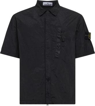 Stone Island Homme, Chemises, Noir, Taille: S Nylon Overshirt