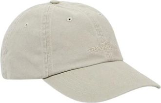 Stone Island Homme, Accessoires, Brun, Taille: ONE Size Casquette en gabardine de coton bross&eacute;