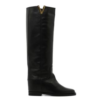 Via Roma 15 Schwarze Leder Stiefeletten Stilvolles Design - - Shoes - Damen - Schwarzk - 37 1/2 EU