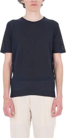 Roberto Collina Homme, Tops, Bleu, Taille: L T-shirt in pura seta