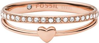Fossil Ring F&uuml;r Frauen Vintage Glitz, L&auml;nge: 21,5 X 20 X 6 Rose Gold Edelstahl Ring, JF03460791