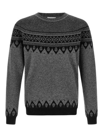 Alexander McQueen Pull Col Rond - Gris