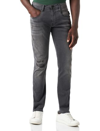 Replay Herren Anbass Hyperflex Re-Used Xlite Jeans, Grau (096 Medium Grey), 27W / 30L