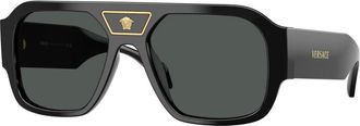 Versace Homme, Accessoires, Noir, Taille: 56 MM Ve4508U Lunettes de soleil