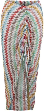 Missoni Femme, Jupes, Multicolore, Taille: 40 FR Longue jupe fronc&eacute;e en viscose