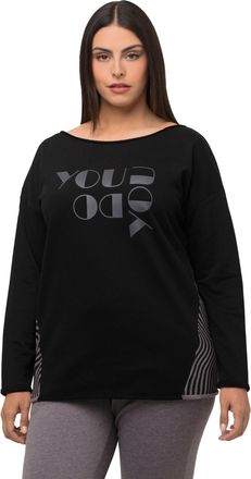 Ulla Popken Damen große Größen Übergrößen Plus Size Loungewear-Sweater, Oversized, Rundhals, Langarm schwarz 46+ 821563100-46+