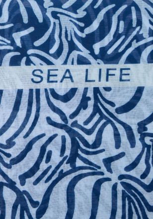 Laura Scott Loop LAURA SCOTT, Damen, marine, hellblau, Web, Polyester, bedruckt, gemustert, Modet&uuml;cher Loop, gemusterte und bedruckte Optik, leichtes Webmaterial