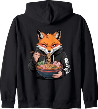 Shinkai Frecher Fuchs mit Onigiri Japan Streetwear Kapuzenjacke